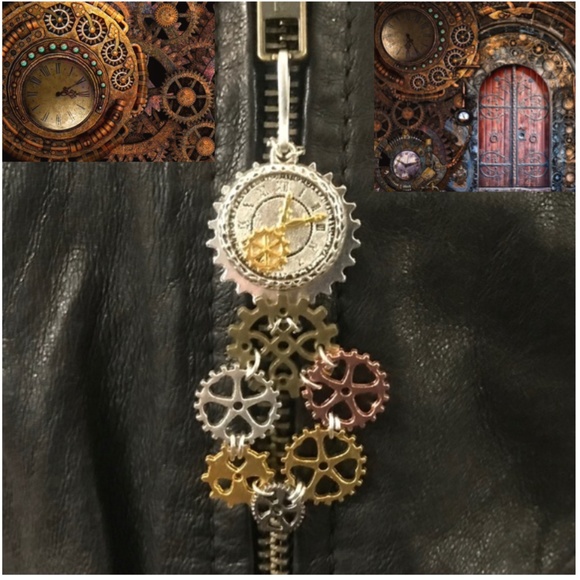 Hand Crafted | Accessories | Steampunk Zipper Pull Mixed Metal Gears ...